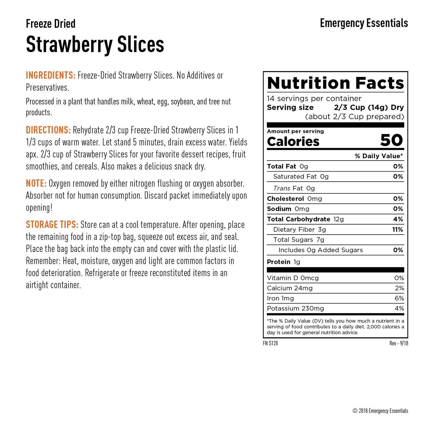 Emergency Essentials Freeze-Dried Strawberry Slices Large Can – Be ...